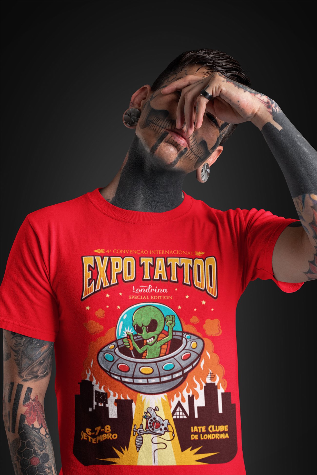 Camiseta Vermelha Expo Tattoo 2024 Londrina Special Edition Pré-Venda ...